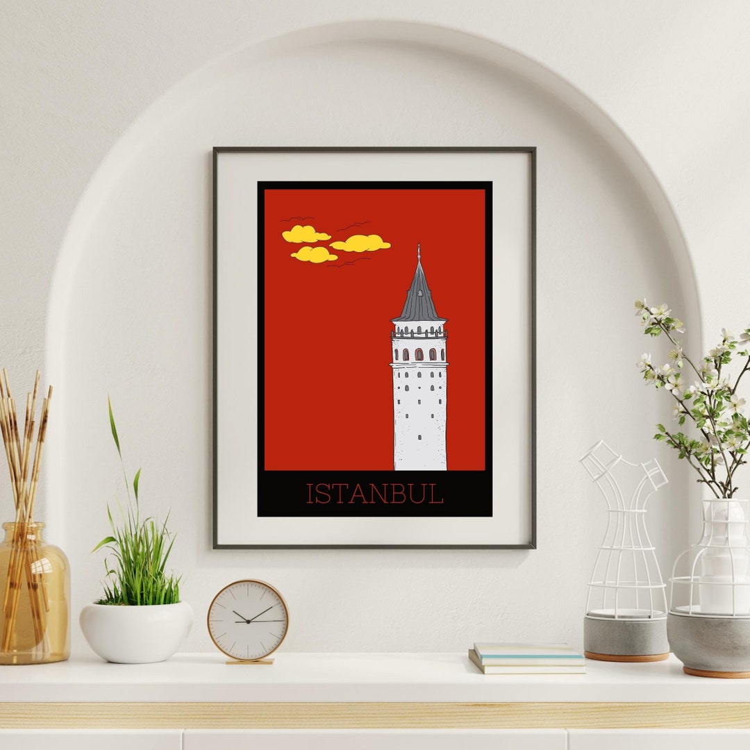 Istanbul Poster Print, Istanbul City Wall Art, Wall Art Poster, Minimal ...