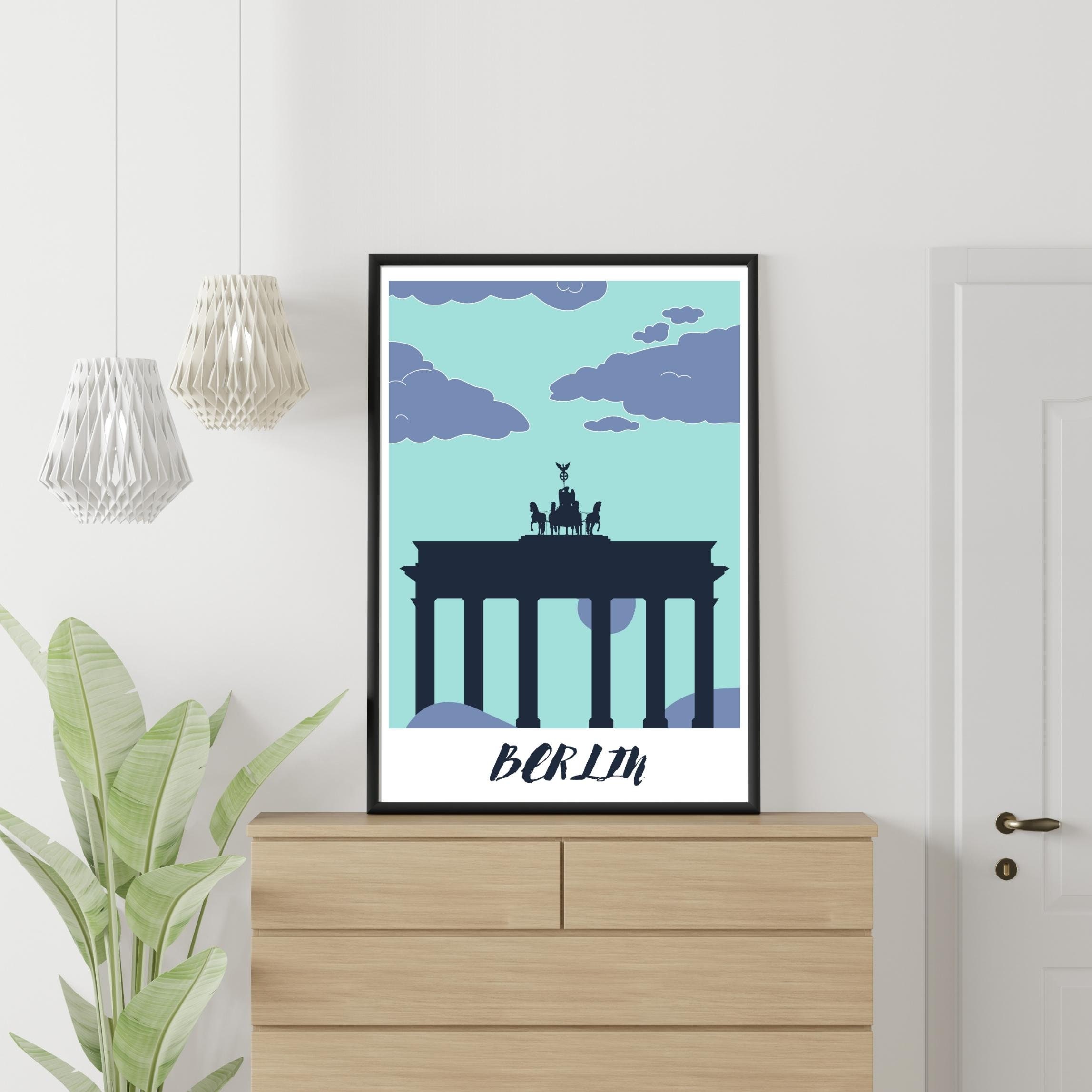 Berlin Art Print, Germany Print Cityscape, Brandenburg Gate Poster ...