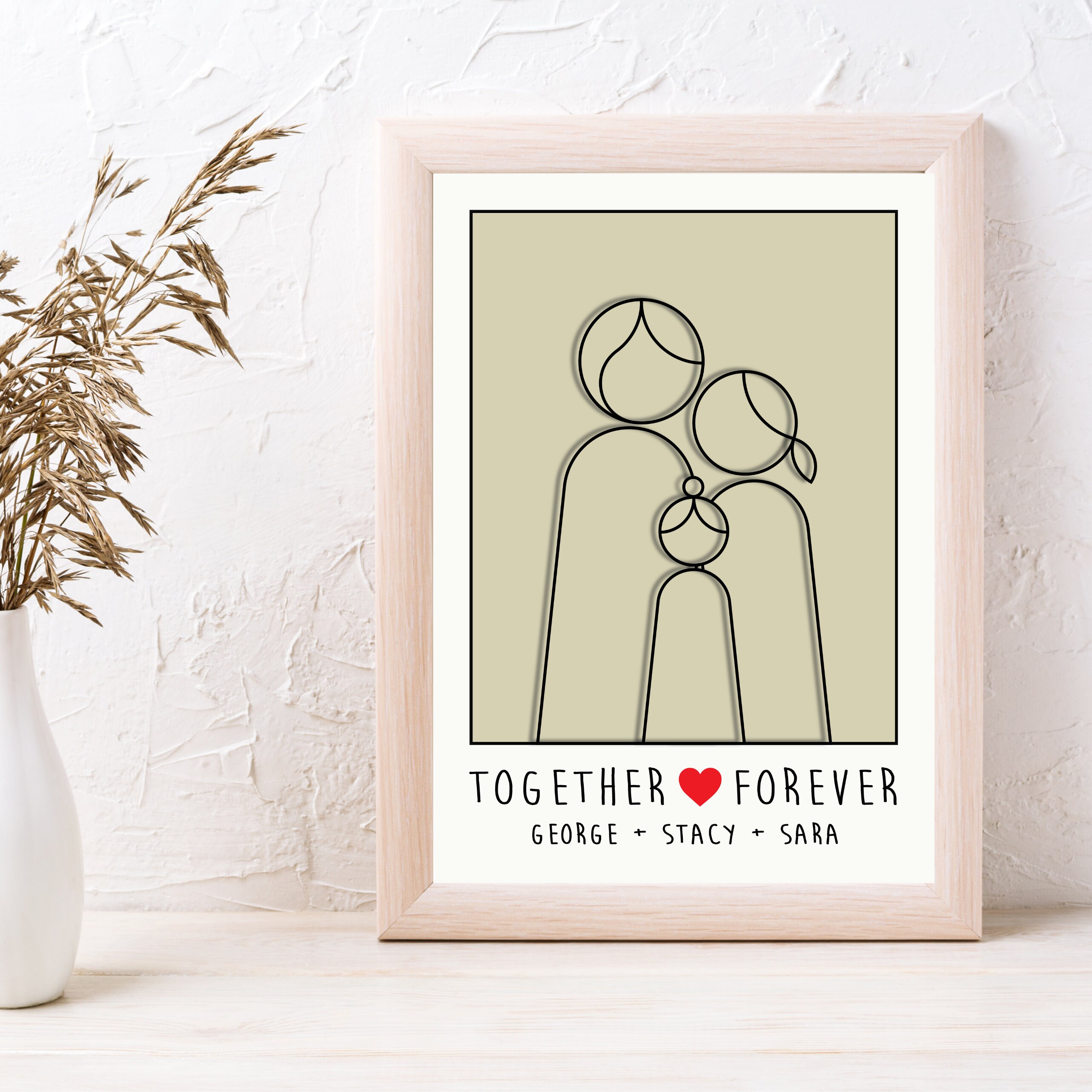 Our Family Personalised Print With Names, Mother's Day Gift Idea ...