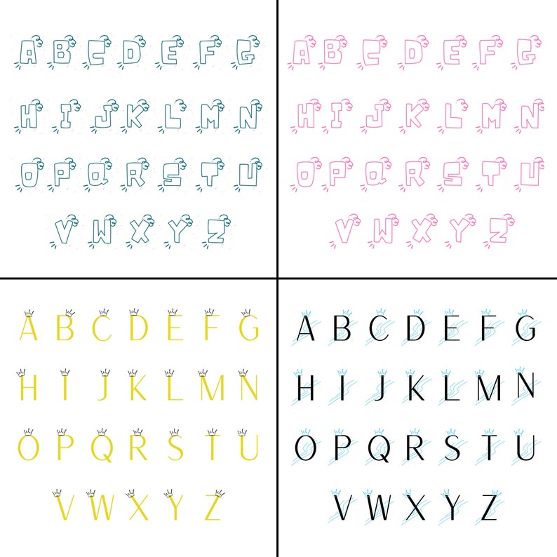 Alphabet Svg Bundle, Initial Letter SVG, Cut File for Cricut, 200 ...