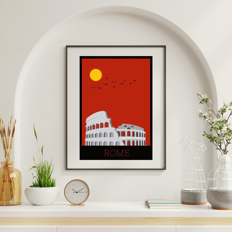 Rome Poster Art Print Rome City Wall Art Digital Art Poster - Etsy