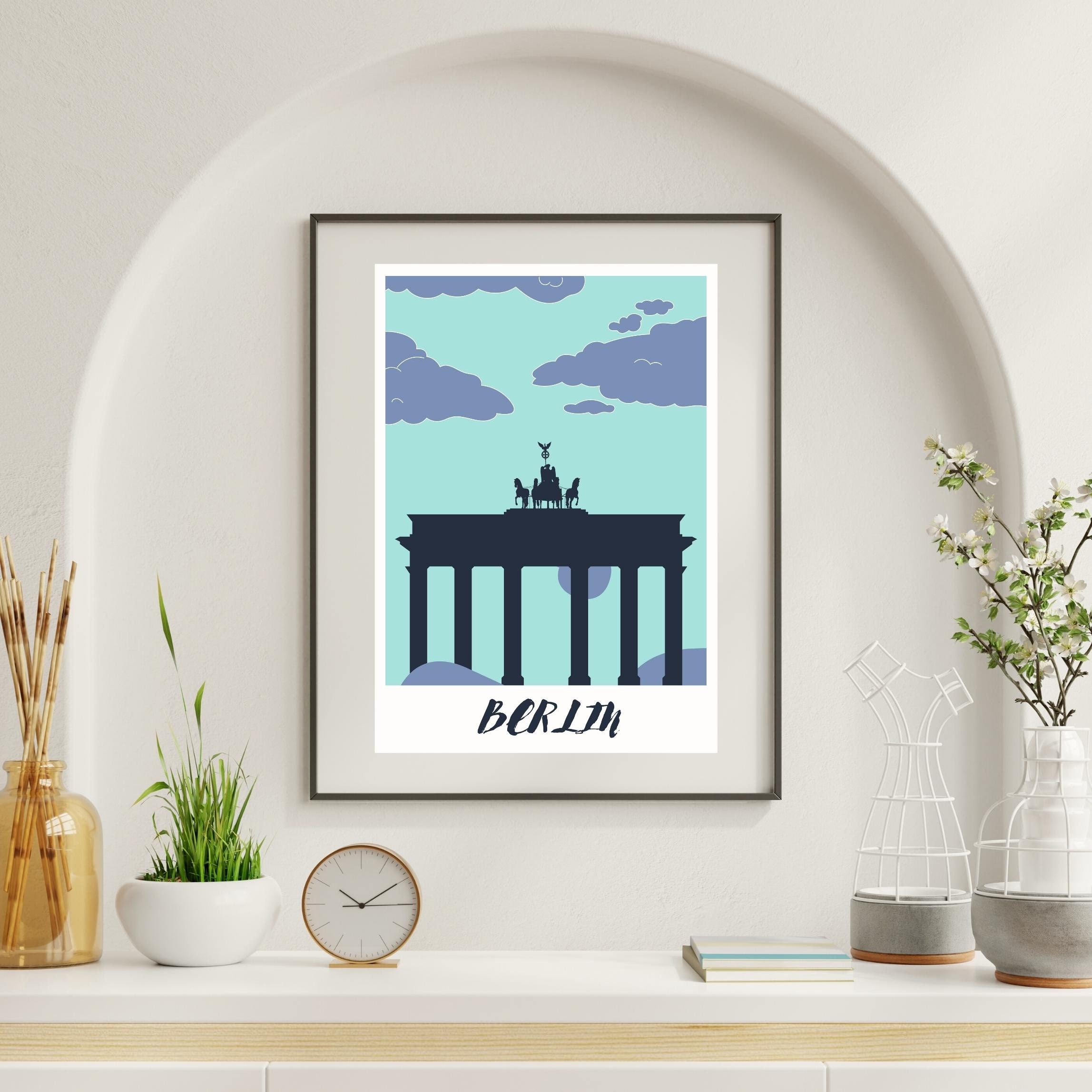 Berlin Art Print, Germany Print Cityscape, Brandenburg Gate Poster ...