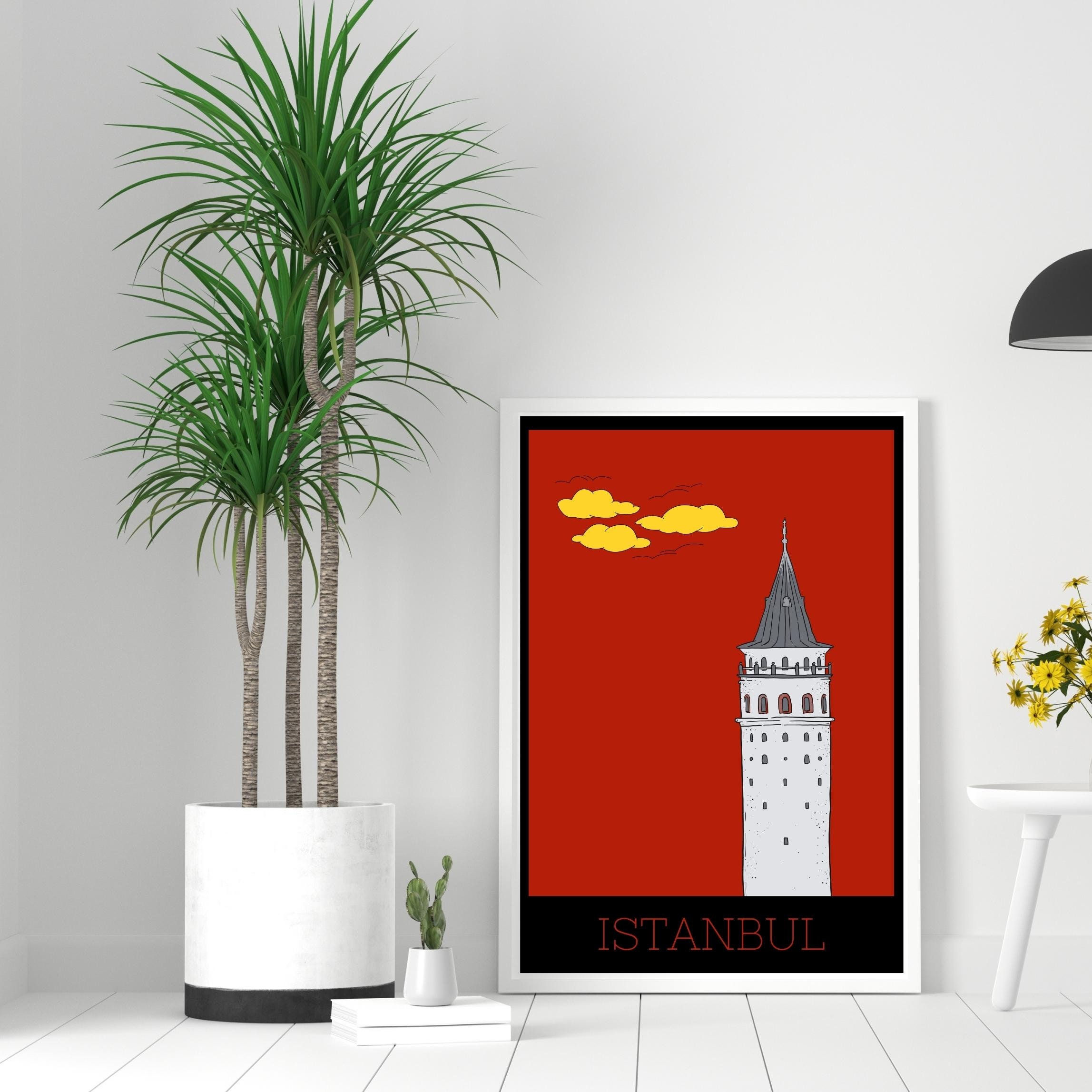 Istanbul Poster Print, Istanbul City Wall Art, Wall Art Poster, Minimal ...