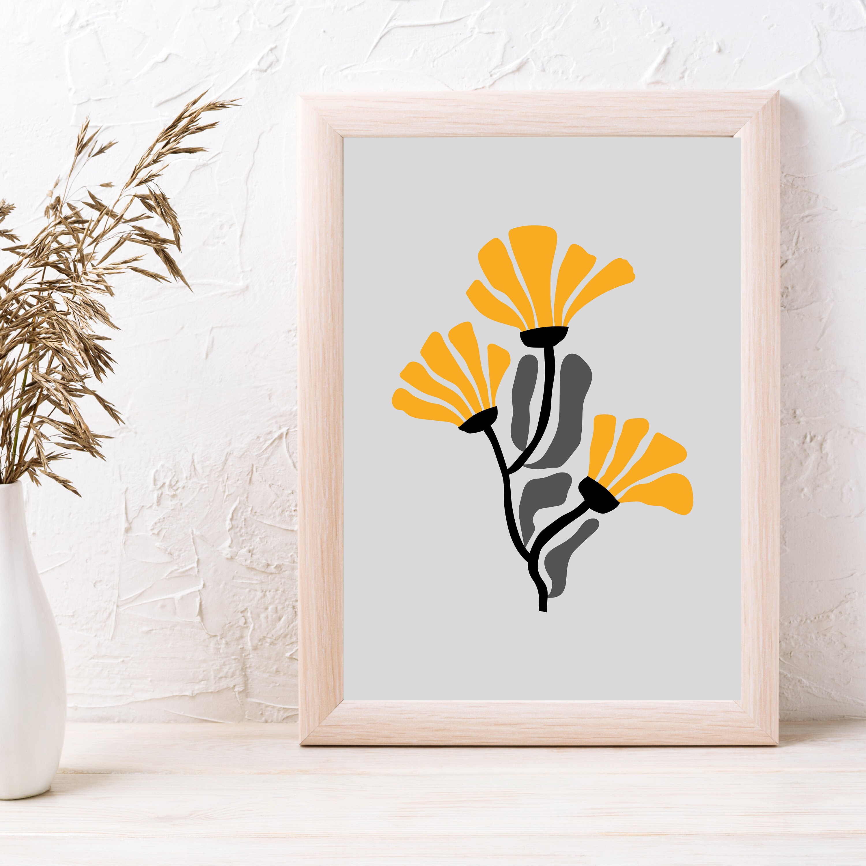 2 Minimal Flower Poster Trendy Art Prints Flower Decor - Etsy