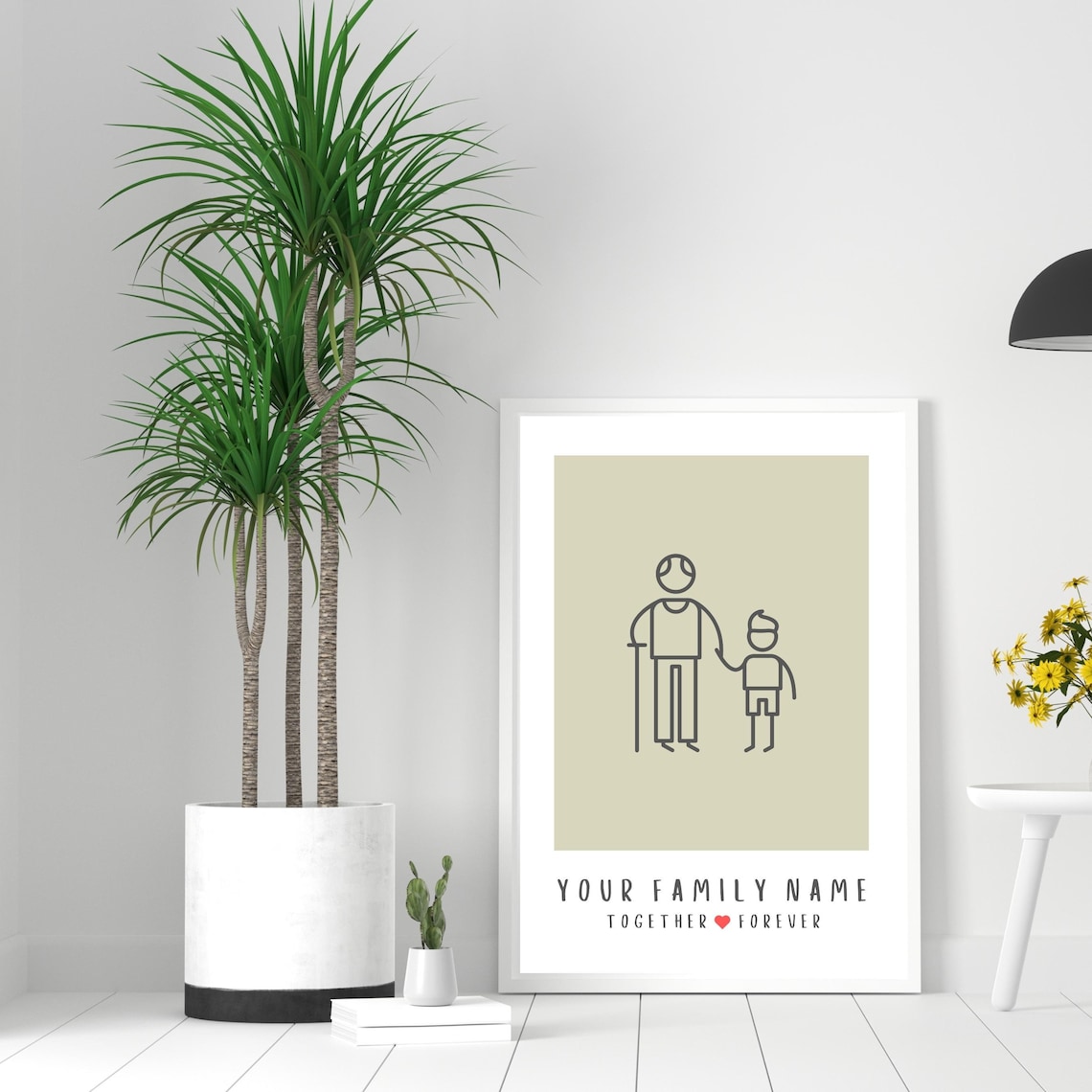 Custom Family Portrait Personalized Family Wall Art With - Etsy