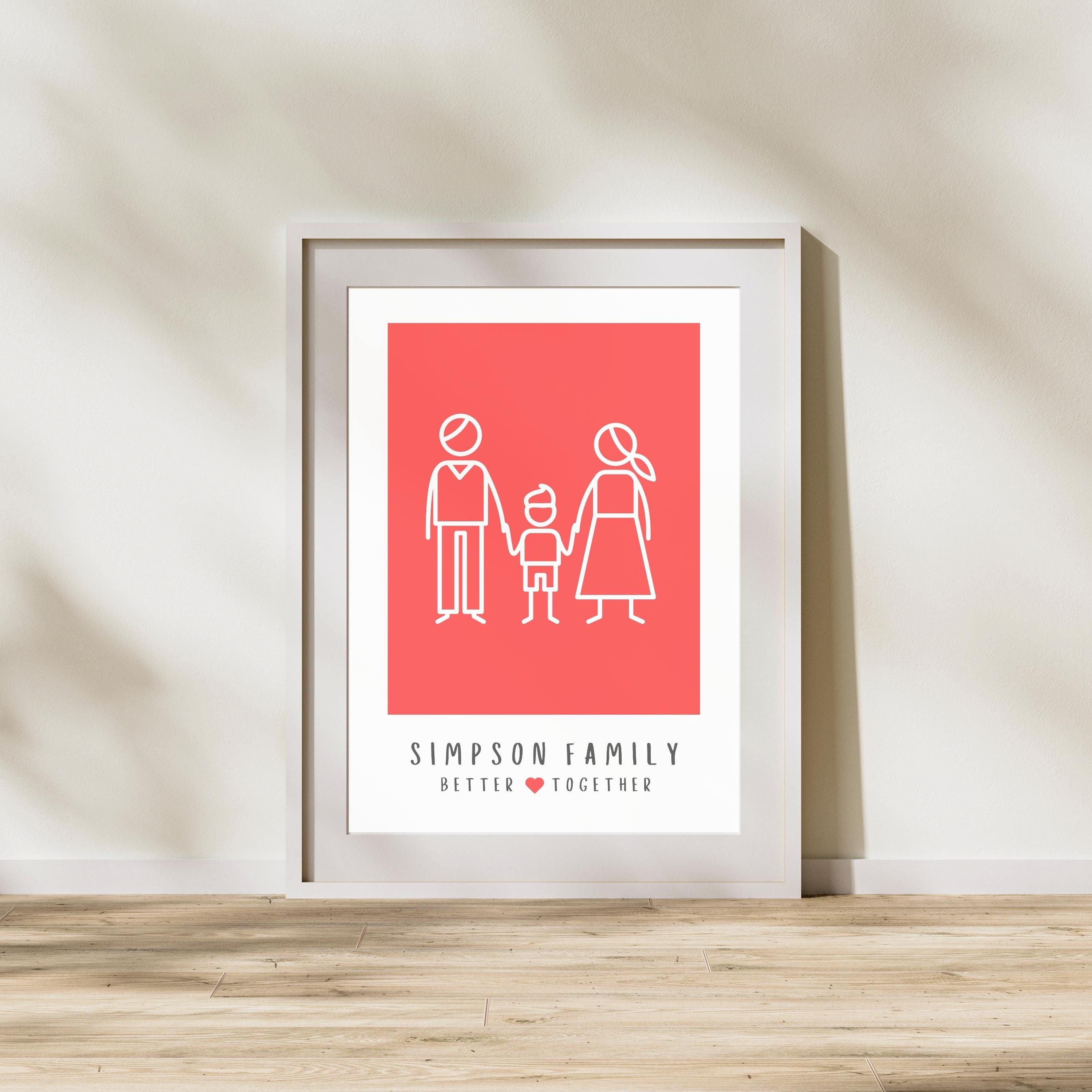 Personalized Family Art Print With Names, Custom Family Wall Art With ...
