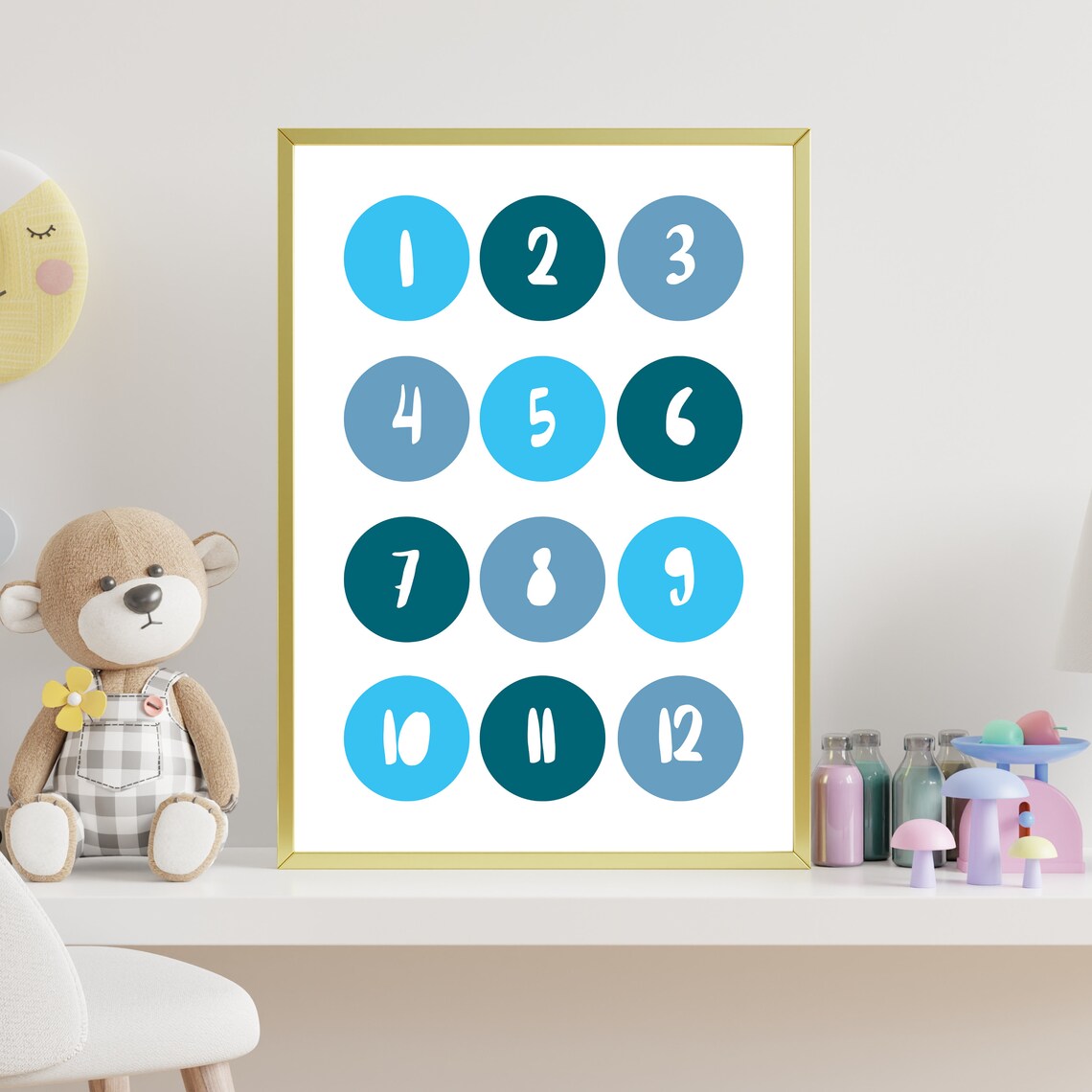 Educational Poster, Cat Art Prints, Set of 6, Custom Initial Kitty Art ...