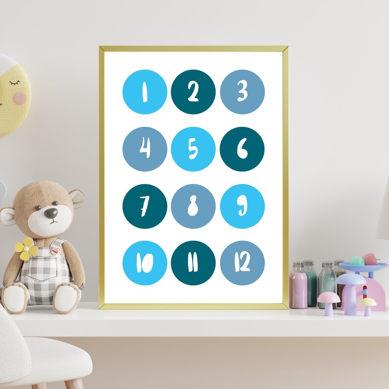 Educational Poster, Cat Art Prints, Set of 6, Custom Initial Kitty Art ...