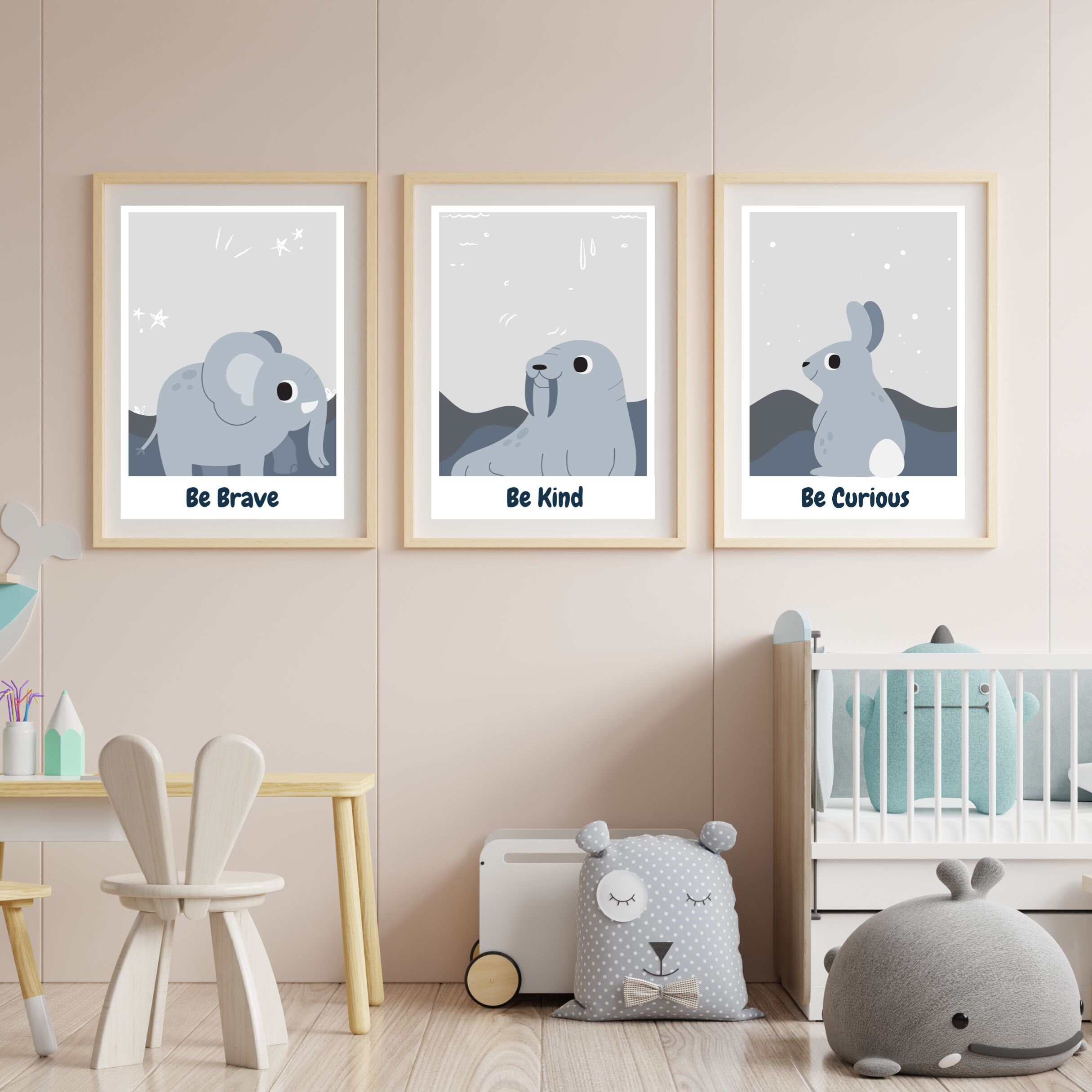 Digital Download, Printable Set of 5 Animal Nursery Wall Art Prints ...