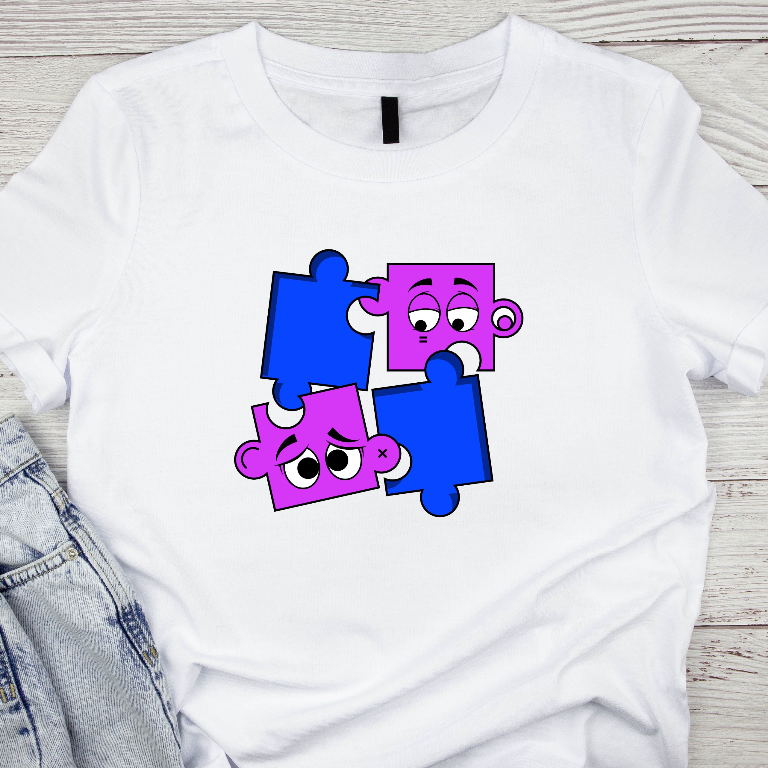 Puzzle Svg Bundle, Cute Characters Svg, Face Puzzle Characters Png, SVG ...