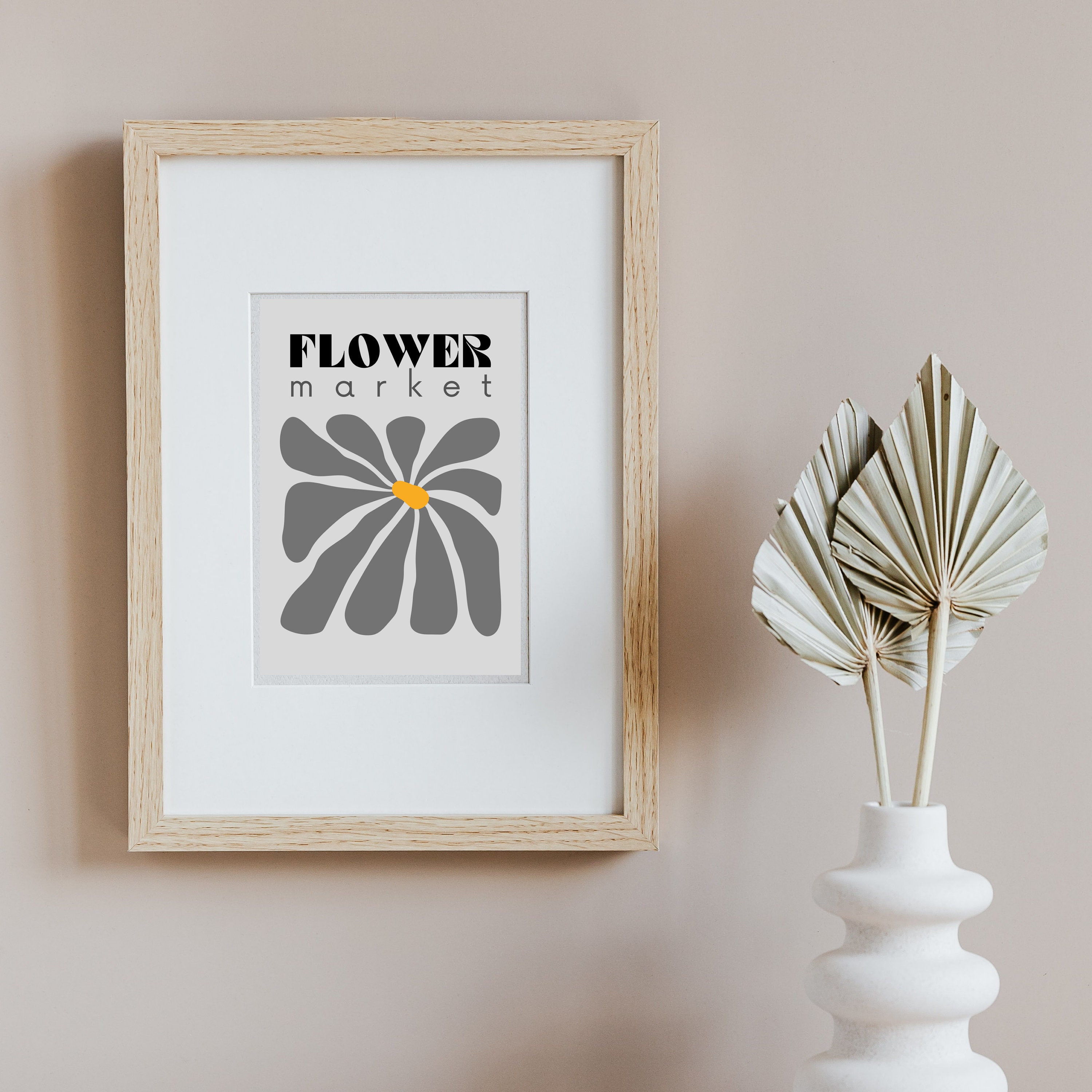 2 Minimal Flower Poster Trendy Art Prints Flower Decor - Etsy