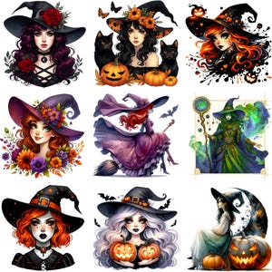 Witch Bundle Clipart Halloween Clipart Halloween Witch Clipart Autumn ...