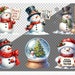 Snowman Clipart Christmas Clipart Snowman Bundle Clipart - Etsy