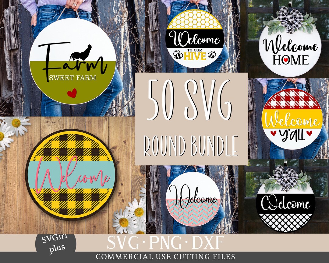 Round Sign Svg Bundle Home Round Sign Svg Spring Round Sign - Etsy Ireland