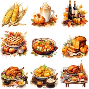 Thanksgiving Food Bundle Clipart Thanksgiving Clipart Autumn Clipart ...