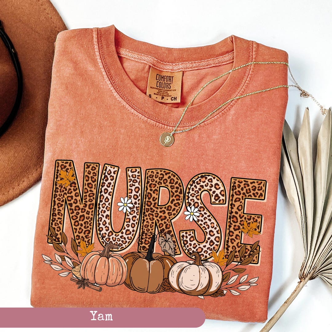 Comfort Colors, Fall Nurse Shirt, Fall Nurse Shirt, Autumn Nurse Shirt ...