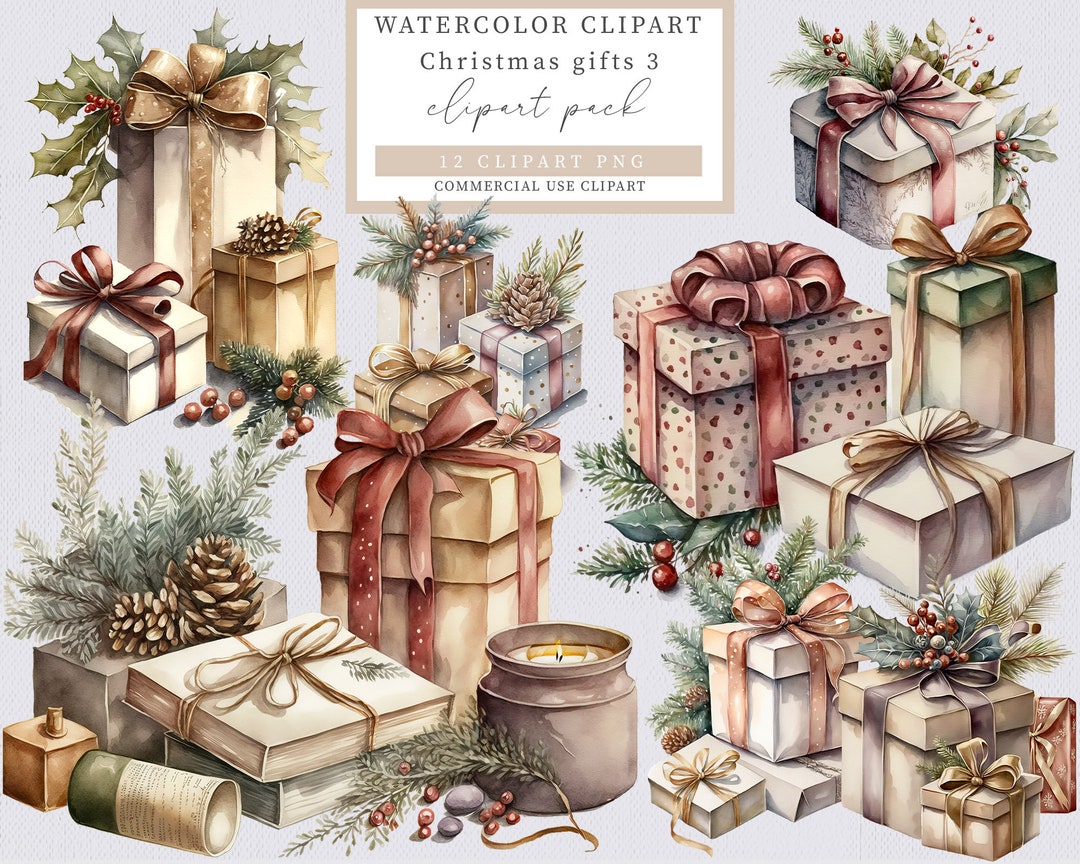 Christmas Gifts Clip Art, Christmas Clip Art, Gift Boxes Clip Art ...