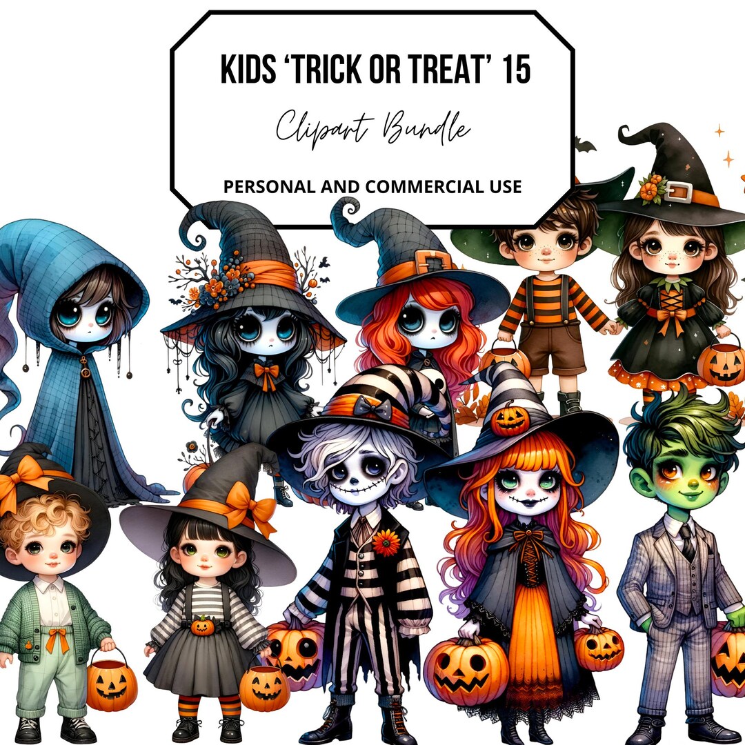 Halloween Kids Clipart Halloween Trick or Treat Clipart Halloween ...