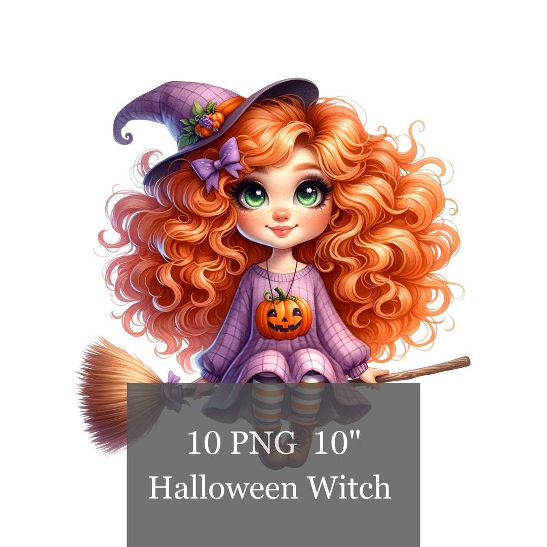 Halloween Clipart, Halloween Witch Clipart, Witch Clipart, Halloween ...