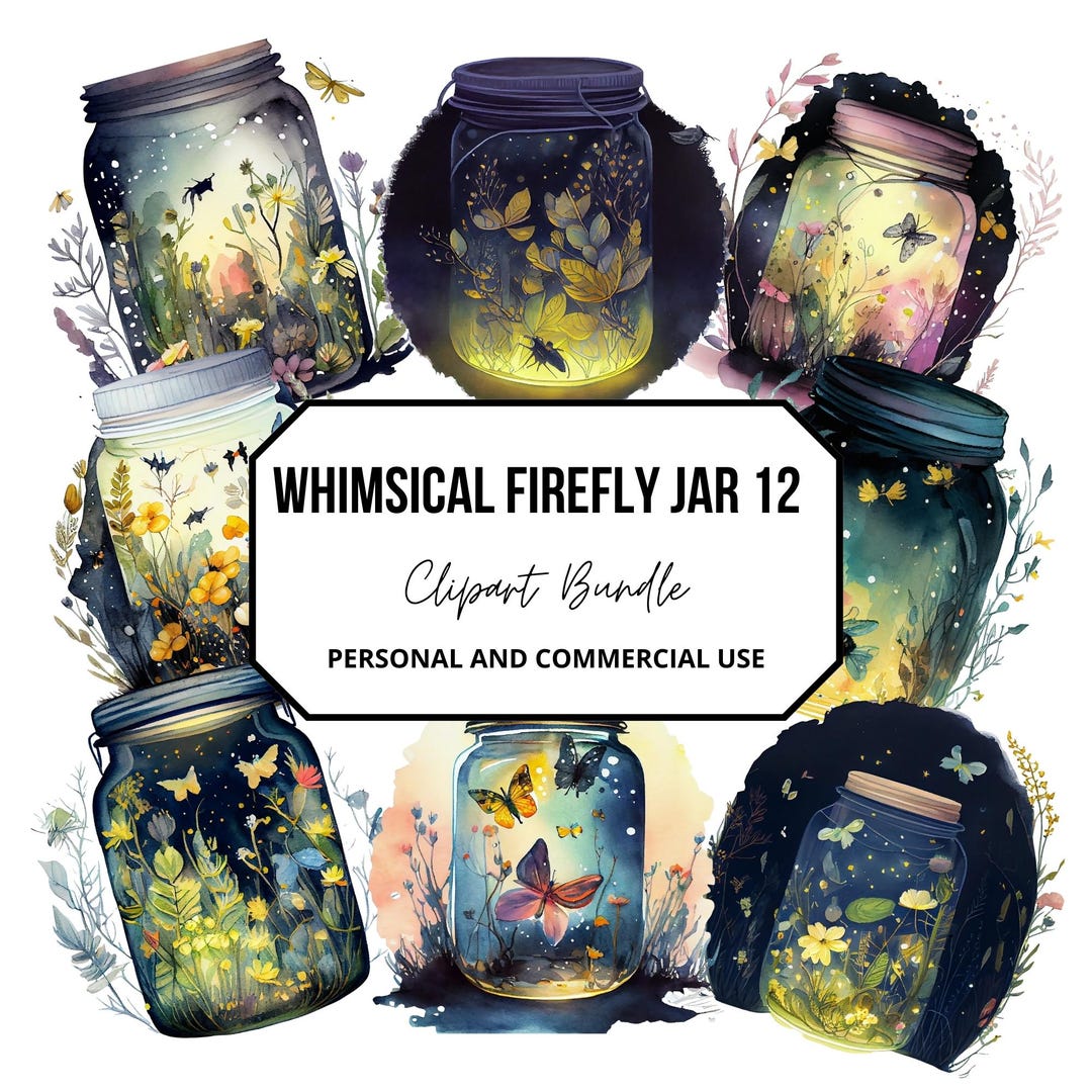 Whimsical Firefly Jar Firefly Clipart Whimsical Clipart Firefly Jar ...