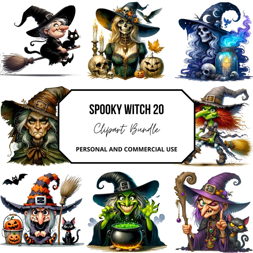 Halloween Bundle Clipart Witch Bundle Clipart Witch Clipart Halloween ...