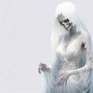 Ghost Bride Clip Art, Ghost Clip Art, Watercolor Clip Art, Halloween ...