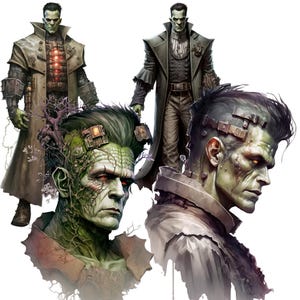 Frankenstein Clipart Bundle Spooky Halloween Clipart Monster Halloween ...