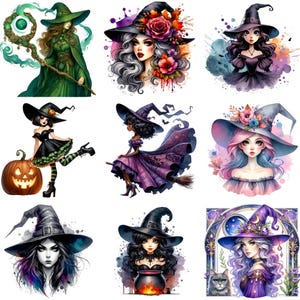 Witch Bundle Clipart Halloween Clipart Halloween Witch Clipart Autumn ...