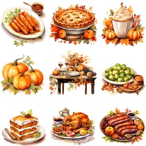 Thanksgiving Food Bundle Clipart Thanksgiving Clipart Autumn Clipart ...