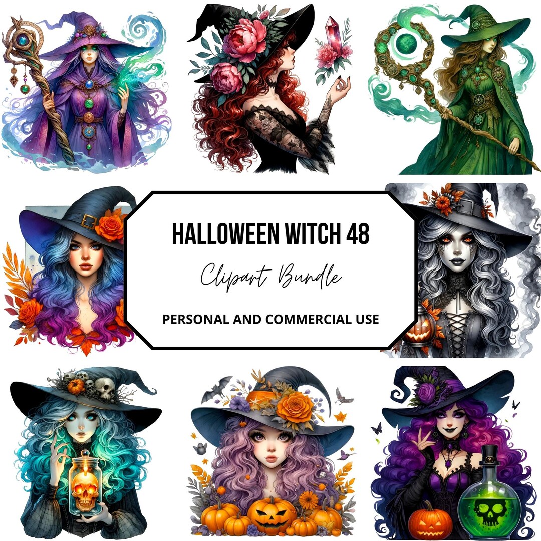 Witch Bundle Clipart Halloween Clipart Halloween Witch Clipart Autumn ...