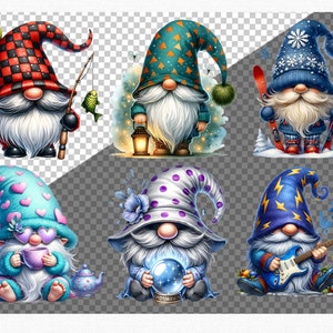 Watercolor Gnome Clipart, Gnome Clipart, Gnome Bundle Clipart, Gnome ...