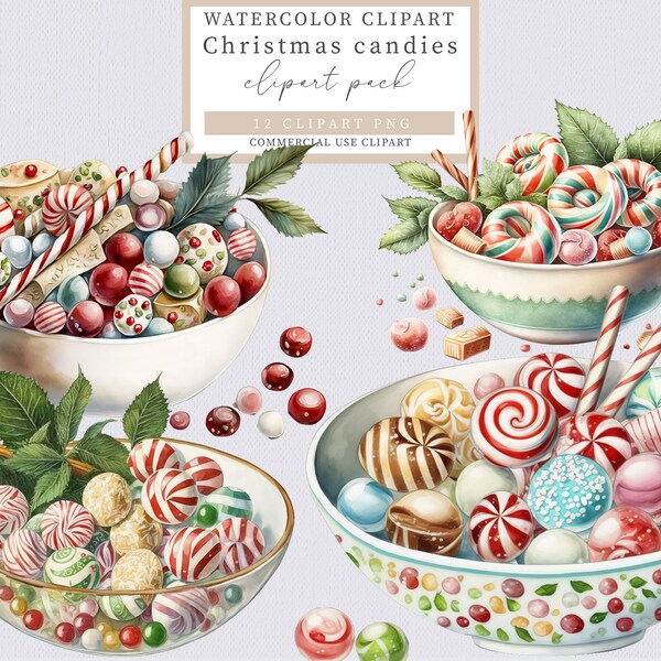 Christmas Candies Clip Art - Etsy