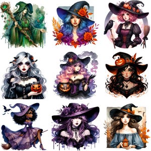 Witch Bundle Clipart Halloween Clipart Halloween Witch Clipart Autumn ...