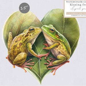 Kissing Frogs Clipart, Frog Clipart, Love Clipart, Valentine's Day ...