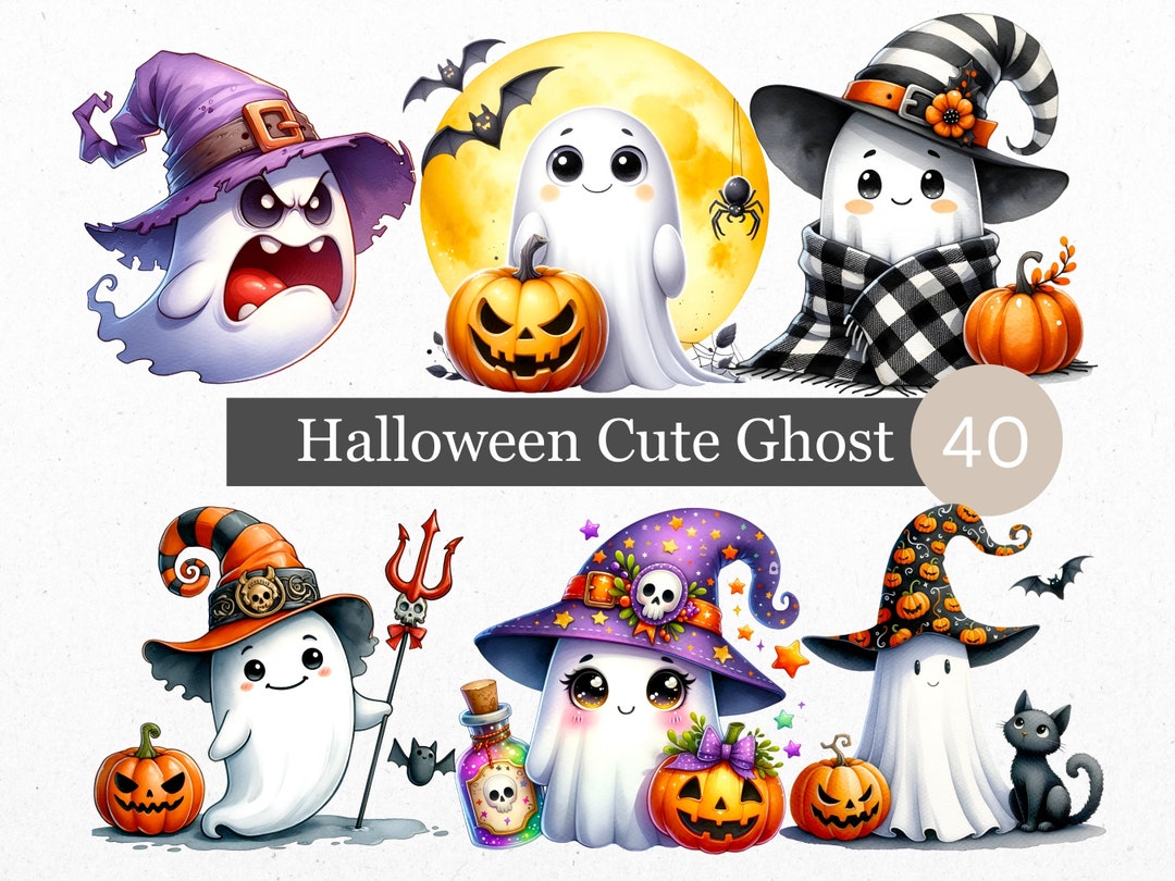 Ghost Bundle Clipart, Ghost Clipart, Halloween Clipart, Halloween ...