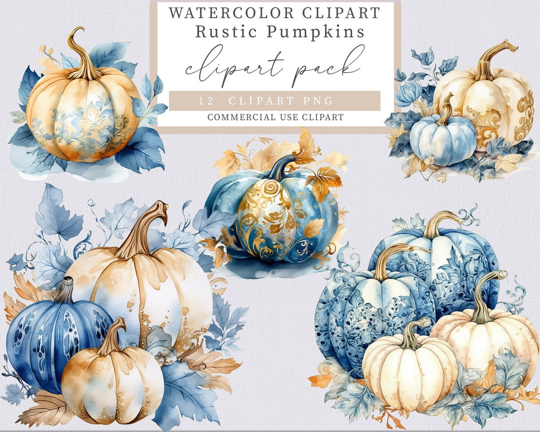 Rustic Pumpkin Clipart, Farmhouse Clipart, Pumpkin Clipart, Fall ...