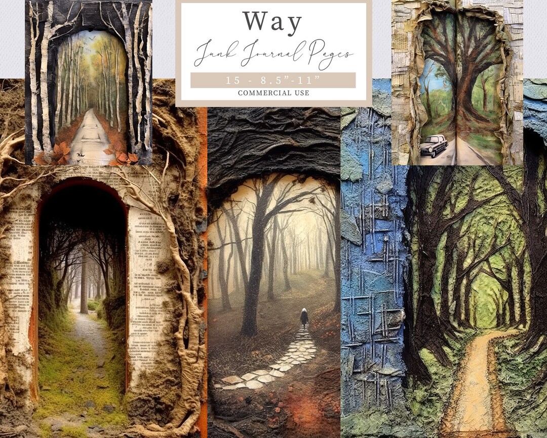 Way Junk Journal, Road Junk Journal Pages, Junk Journal Pages, Card ...