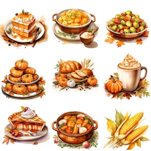 Thanksgiving Food Bundle Clipart Thanksgiving Clipart Autumn Clipart ...
