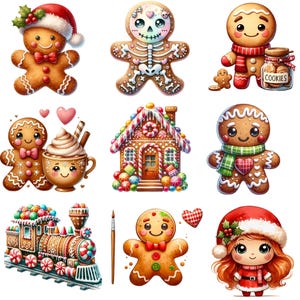 Watercolor Gingerbread Girl Clipart, Gingerbread Clipart, Christmas ...