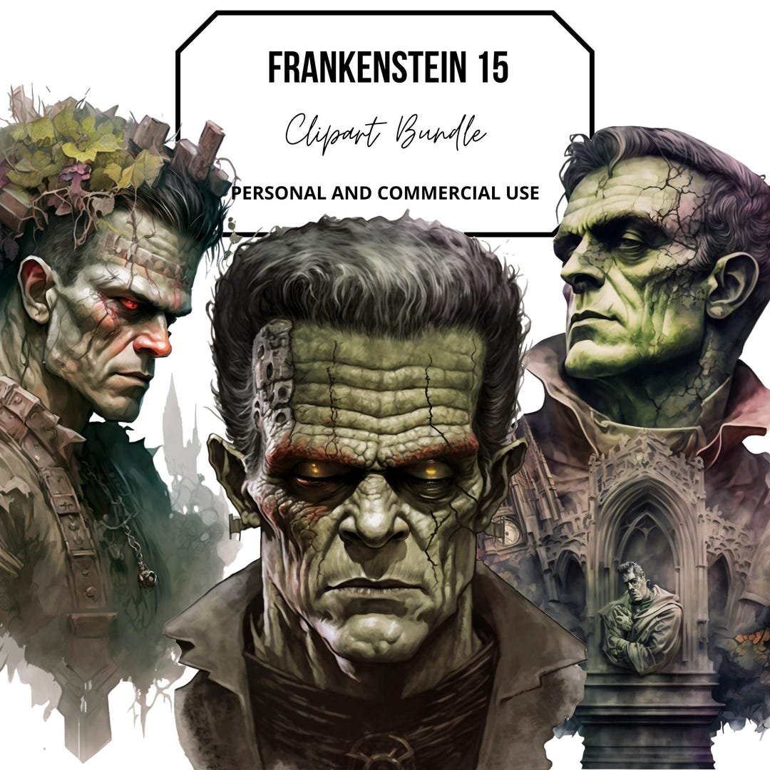 Frankenstein Clipart Bundle Spooky Halloween Clipart Monster Halloween ...