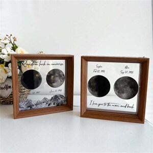 Custom Moon, Phases LED Frame Light, Birth Moon Night Light, Gifts for ...