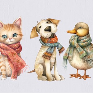 Winter Farm Animals Clip Art, Winter Clip Art, Christmas Clip Art ...