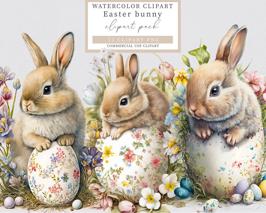 Easter Bunny Clipart, Easter Clipart, Bunny Clipart, Spring Clipart ...