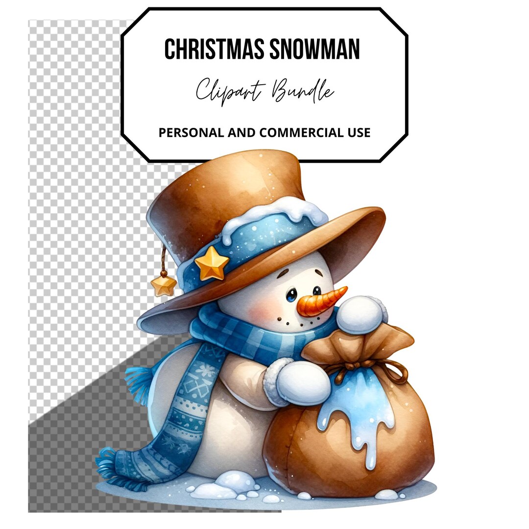 Snowman Clipart Christmas Clipart Winter Clipart Holiday Clipart Cute ...