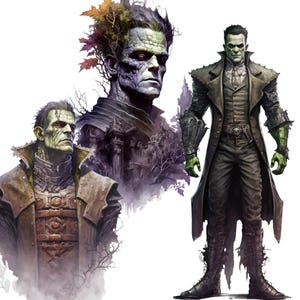 Frankenstein Clipart Bundle Spooky Halloween Clipart Monster Halloween ...
