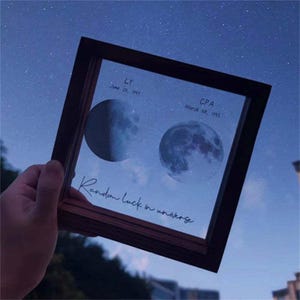 Custom Moon, Phases LED Frame Light, Birth Moon Night Light, Gifts for ...