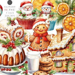 Christmas Clipart, Christmas Desserts Clipart Bundle, Holiday Sweets ...