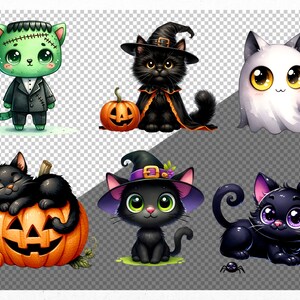 Halloween Bundle Clipart, Black Cat Clipart, Cat Clipart, Black Cat ...