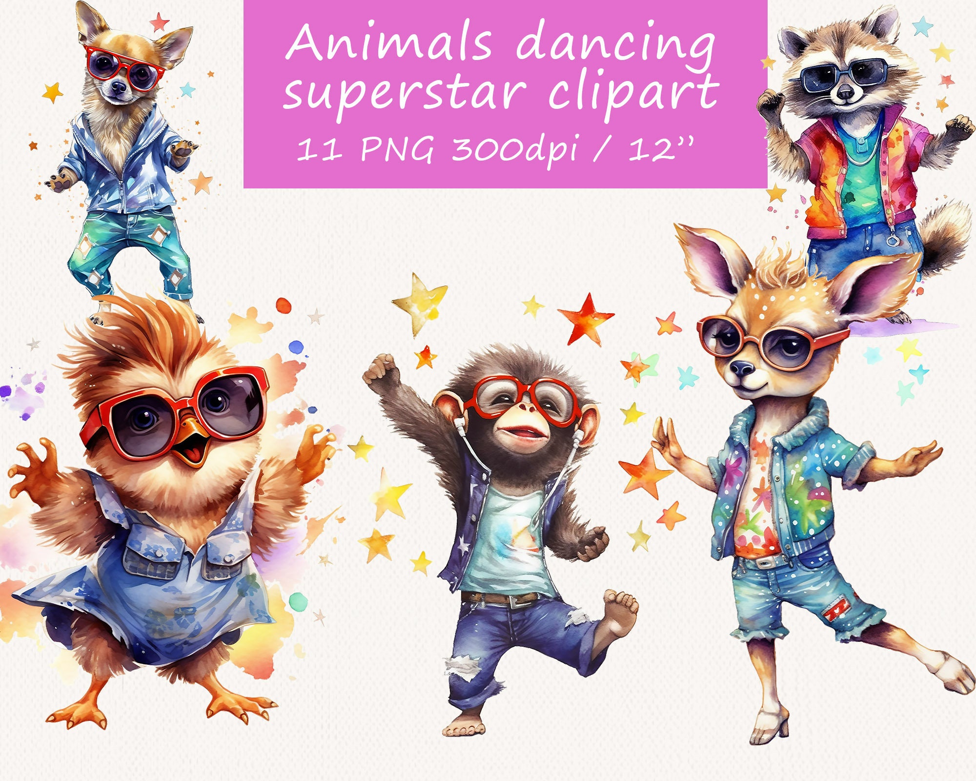 Animals Dancing Clipart