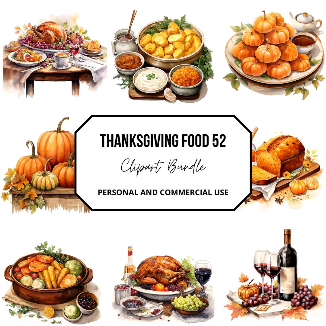 Thanksgiving Food Bundle Clipart Thanksgiving Clipart Autumn Clipart ...